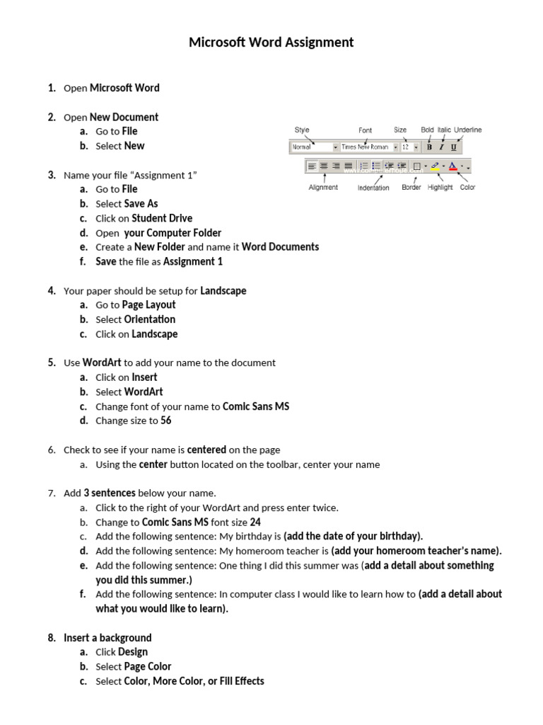 Microsoft Word Assignment | PDF