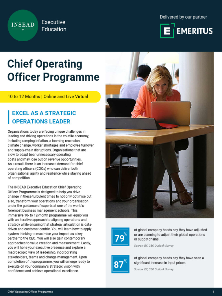 INSEAD Chief Operating Officer Programme | PDF | Supply Chain | Chief ...