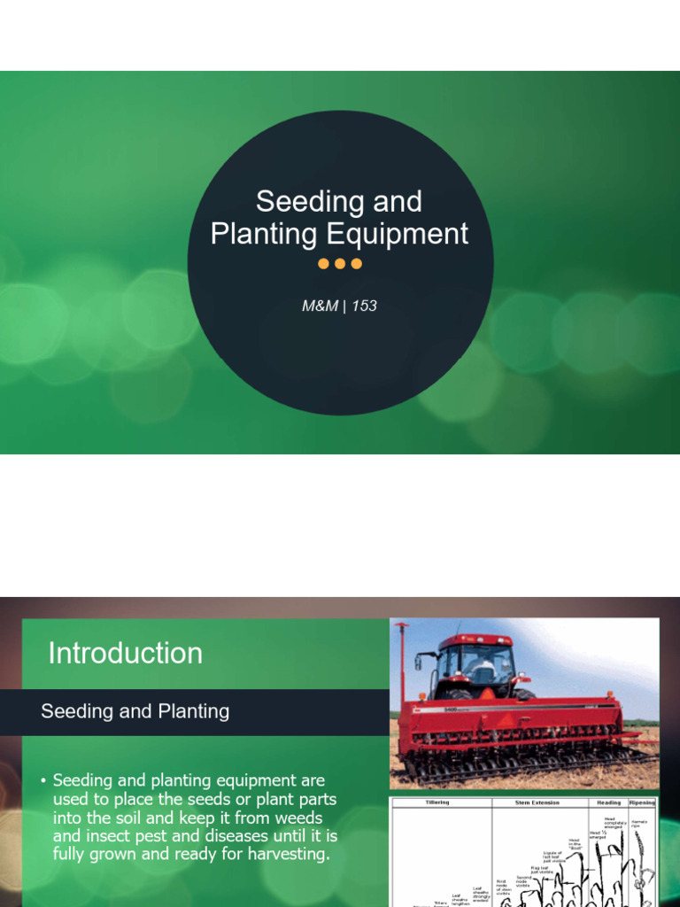 Seeding and Planting Equipment Overview | PDF | Sowing | Seed
