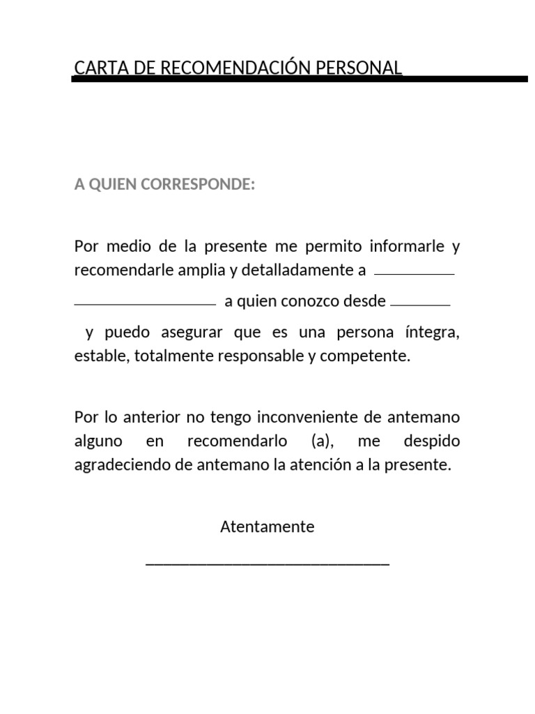 Carta Recom. | PDF