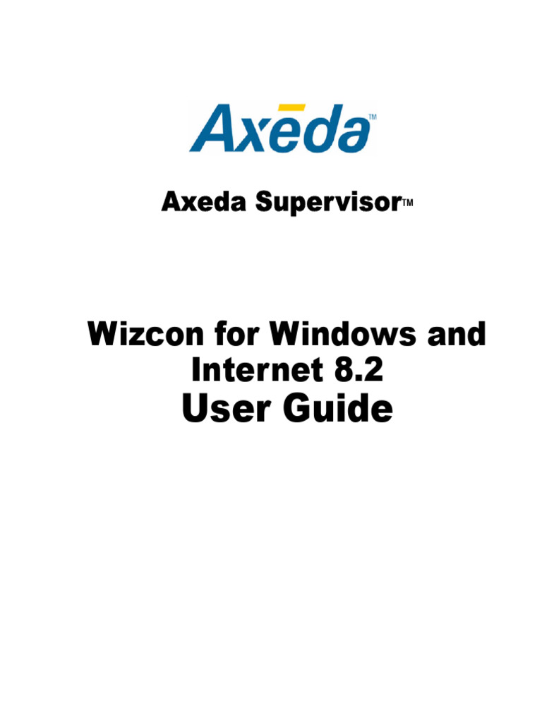 Wizcon For Windows and Internet 8.2 User Guide | PDF