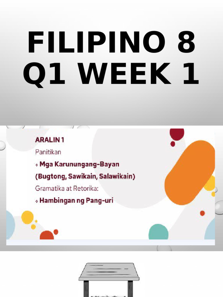Filipino 8 Week 1 Q1 | PDF