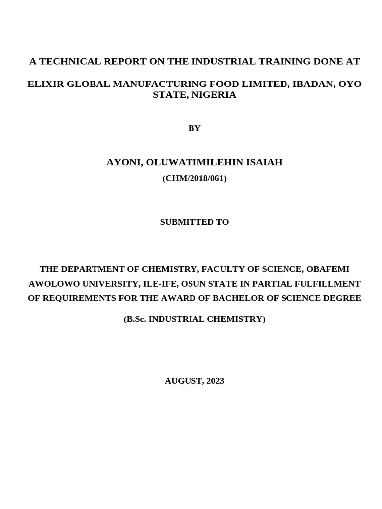 Industrial Training | PDF