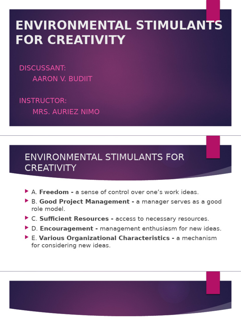 Environmental Stimulants For Creativity | PDF