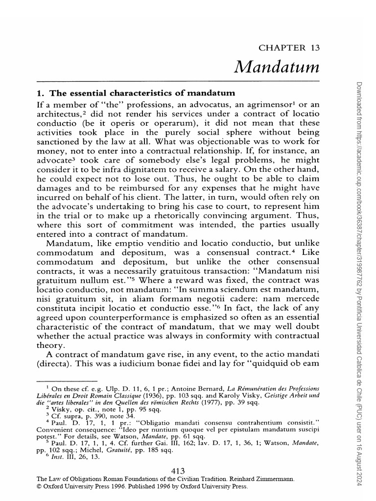 Zimmermann - Mandatum | PDF