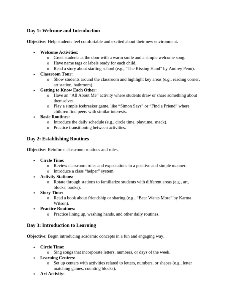 Lesson Outline Week 1 | PDF