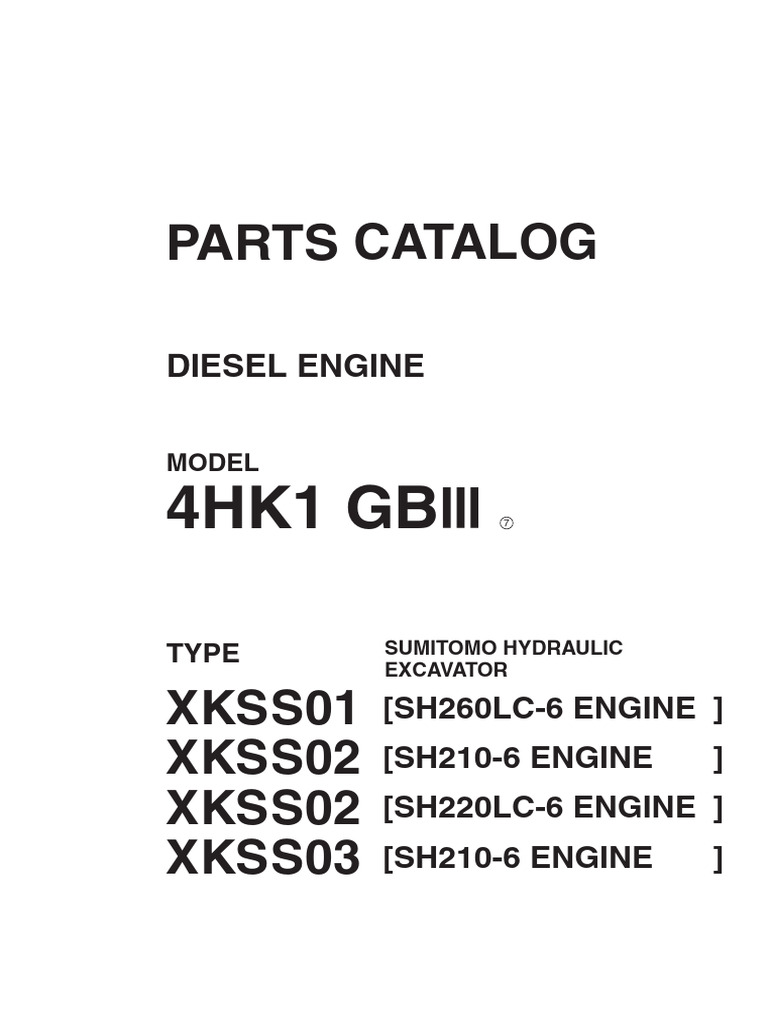 M. Engine Part Book Sumitomo SH210-6 | PDF