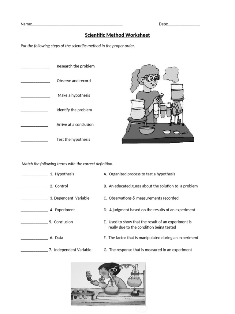 Scientific Method - Worksheet | PDF