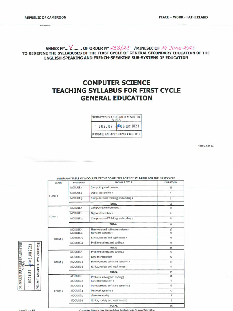 Computer Science Form 1 To 5 | PDF