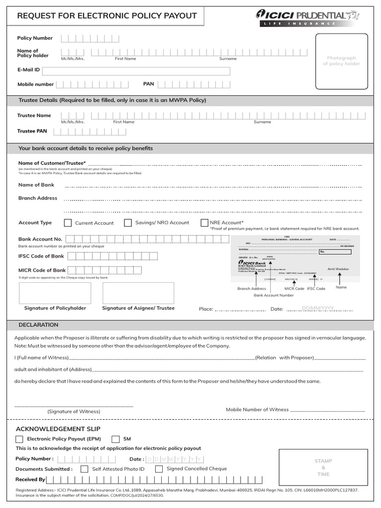 5M & Electronic Payout Mandate Form | PDF