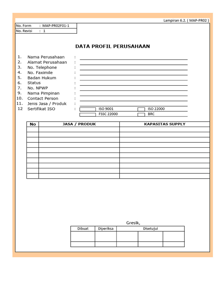 Profil dan Audit Supplier ISO 9001 | PDF