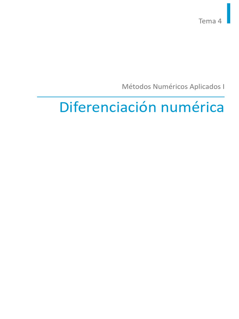 Diferenciación Numérica: Métodos y Ejemplos | PDF | Diferencia finita | Análisis numérico