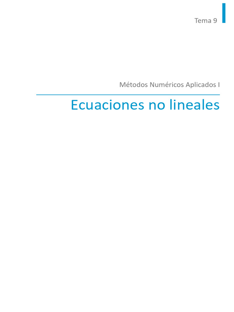 09 - Ecuaciones No Lineales | PDF | Análisis numérico | Ecuaciones