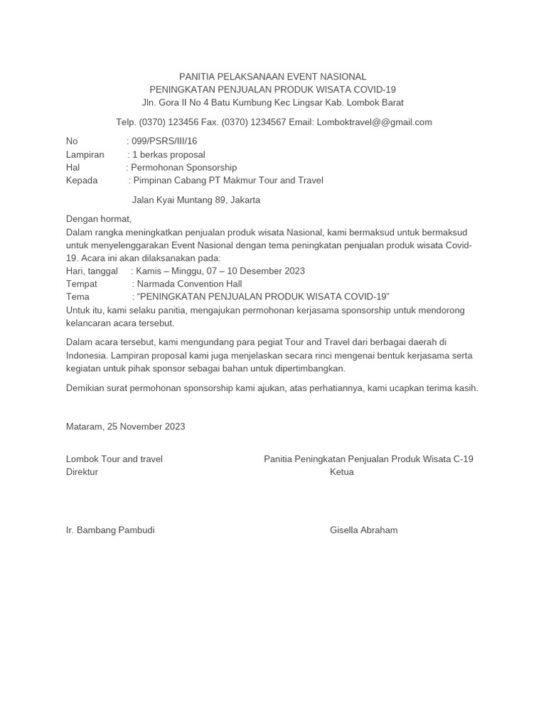 Panitia Pelaksanaan Event Nasional | PDF