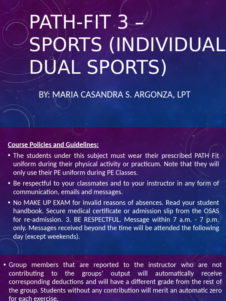 Path Fit 3 Sports Individual Dual Sports | PDF