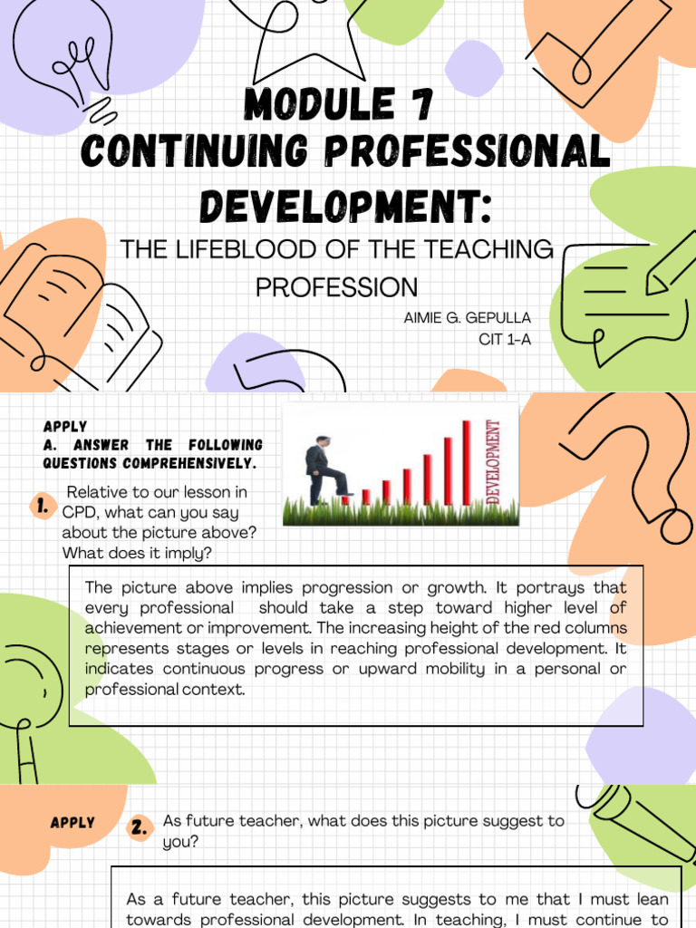 Continuing Professional Development | PDF | Teachers | Career & Growth