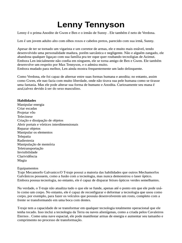 Lenny Tennyson | PDF