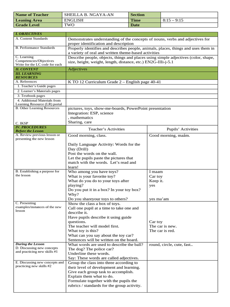 COT 4 - ENGLISH | PDF