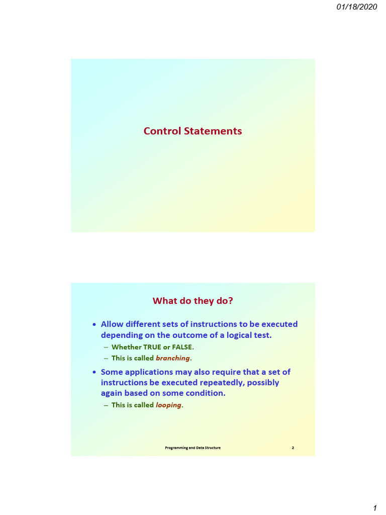 Control Statements | PDF Control Statements | PDF