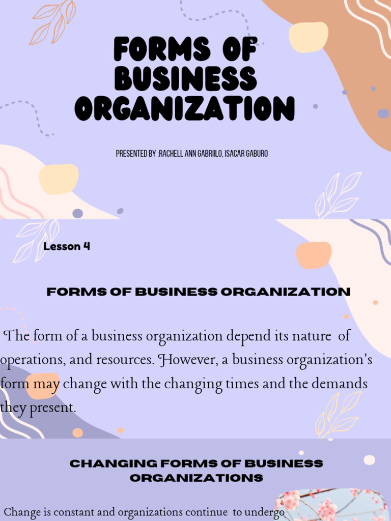 FOrms of Business Organization | PDF