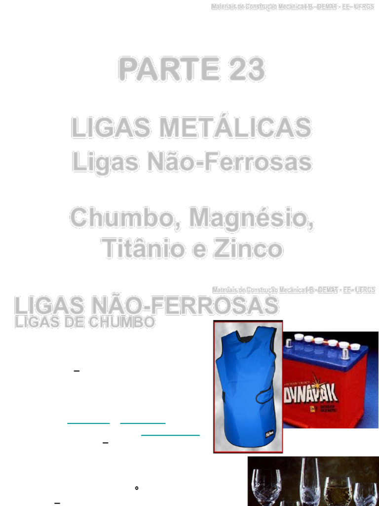 Chumbo, Magnésio, Tiânio e Zinco | PDF