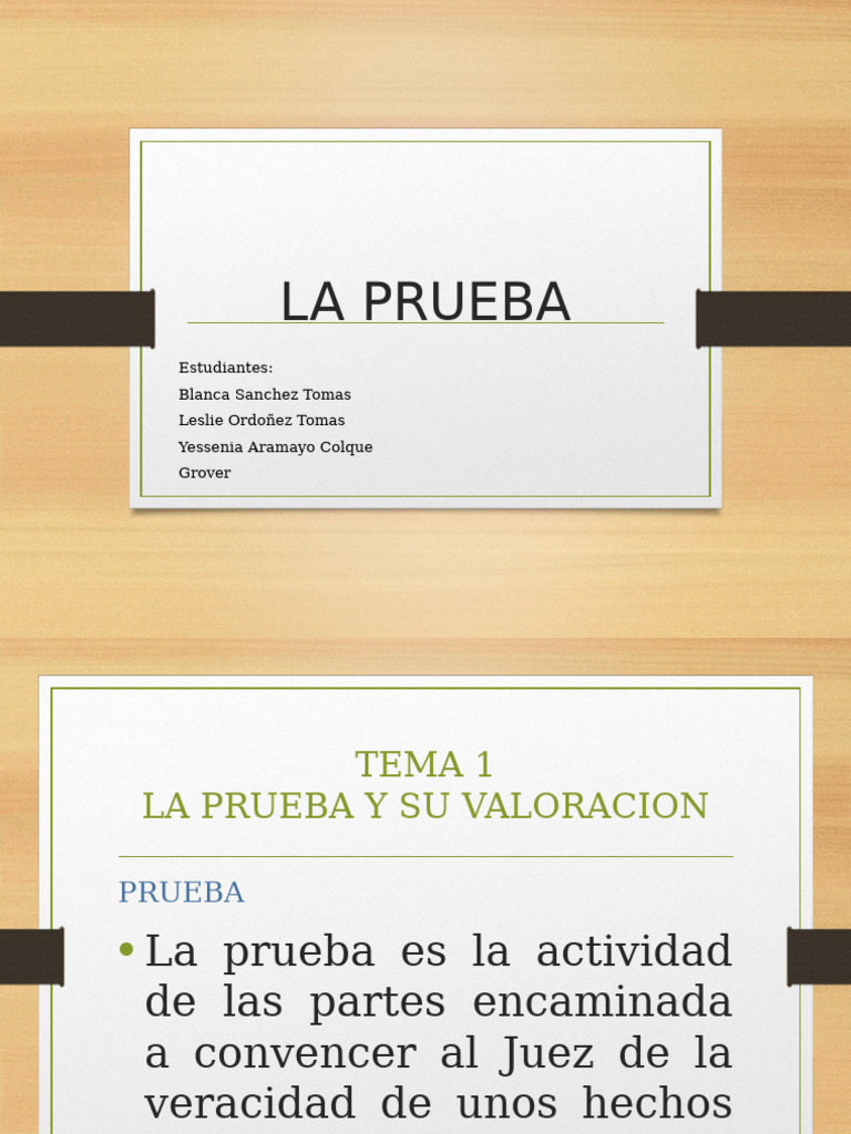 LA PRUEBA Power Point. | PDF