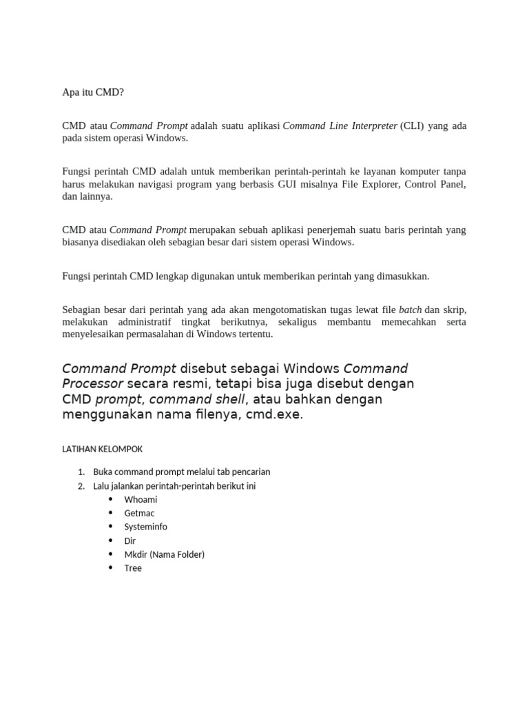 Apa Itu CMD | PDF