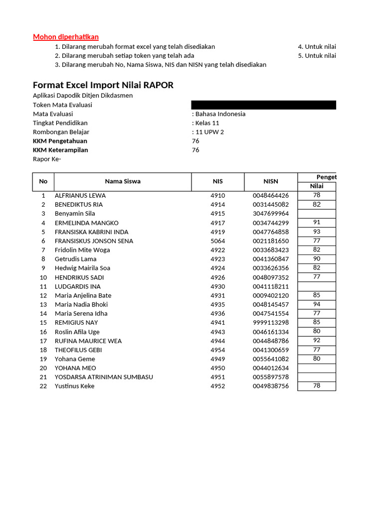 format-nilai-rapor-20212-11_UPW_2-Bahasa Indonesia | PDF