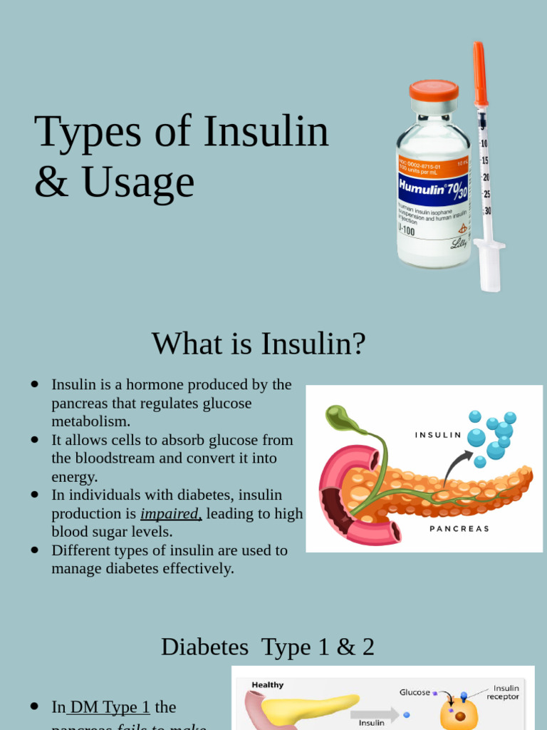 Types of Insulin & Usage | PDF