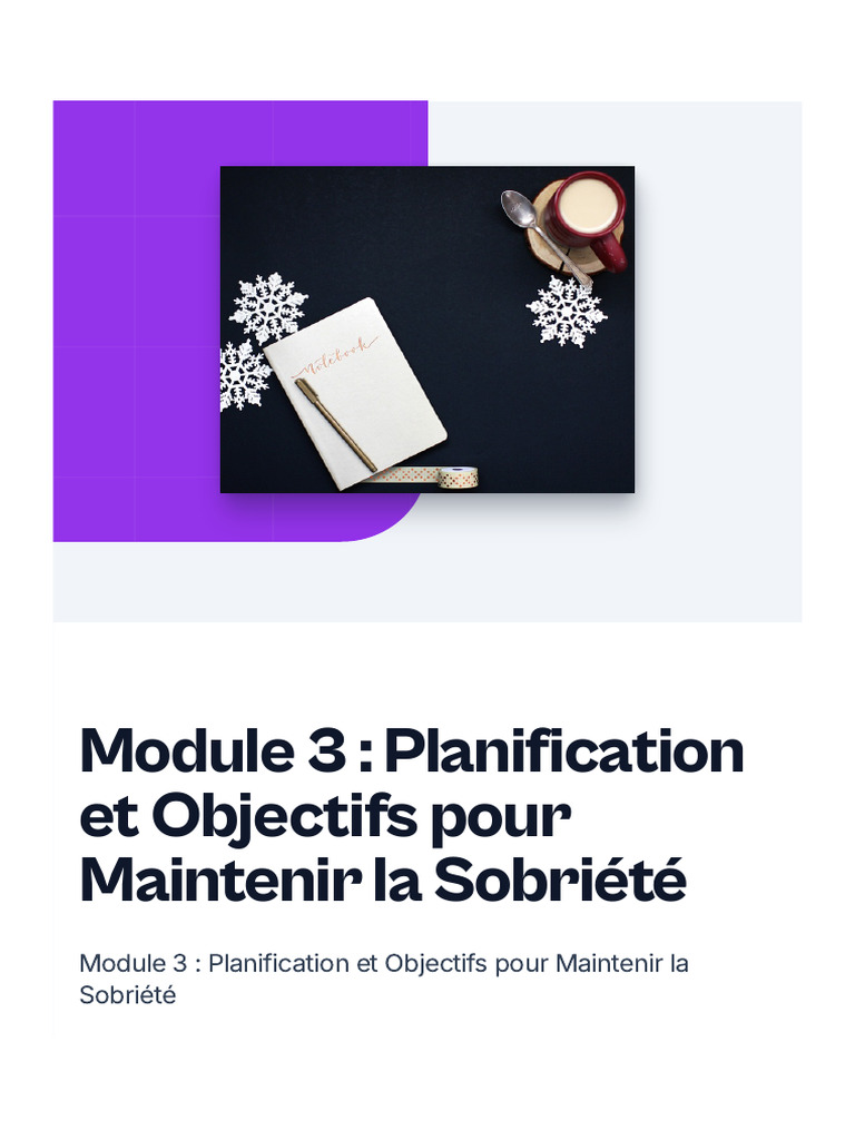 Module 3 Planification Et Objectifs Pour Maintenir La Sobriete | PDF