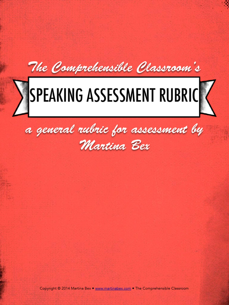 The Comprehensible Classroom's: Speaking Assessment Rubric | PDF