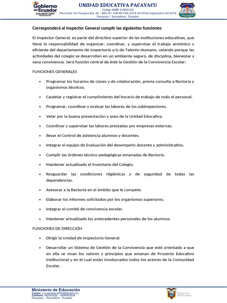 Funciones Del Inspector General | PDF