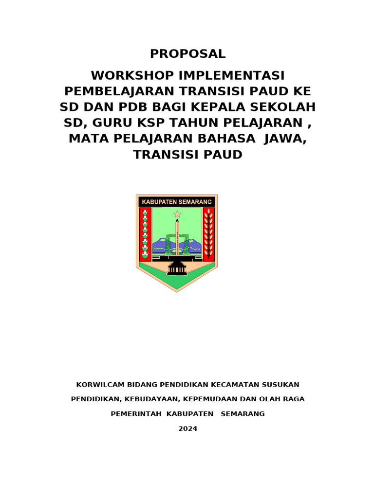 Proposal Pelatihan PAUD | PDF | Perjalanan
