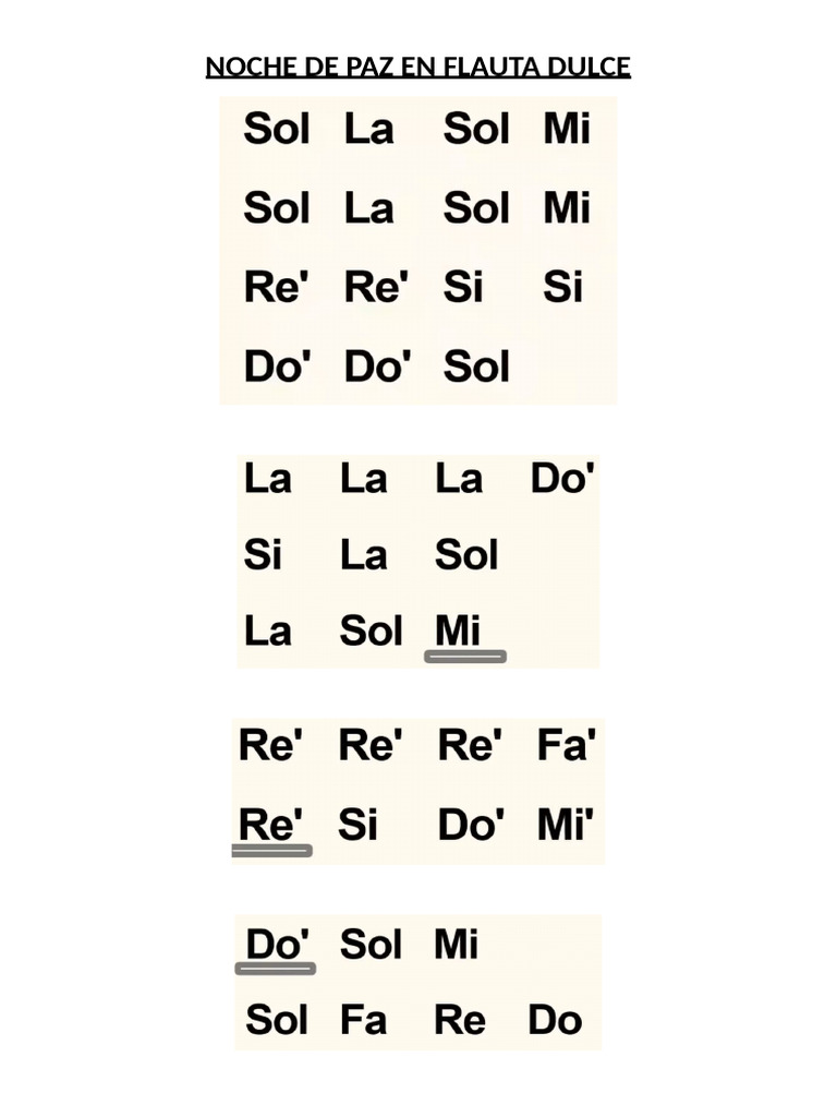 Noche de Paz en Flauta Dulce | PDF