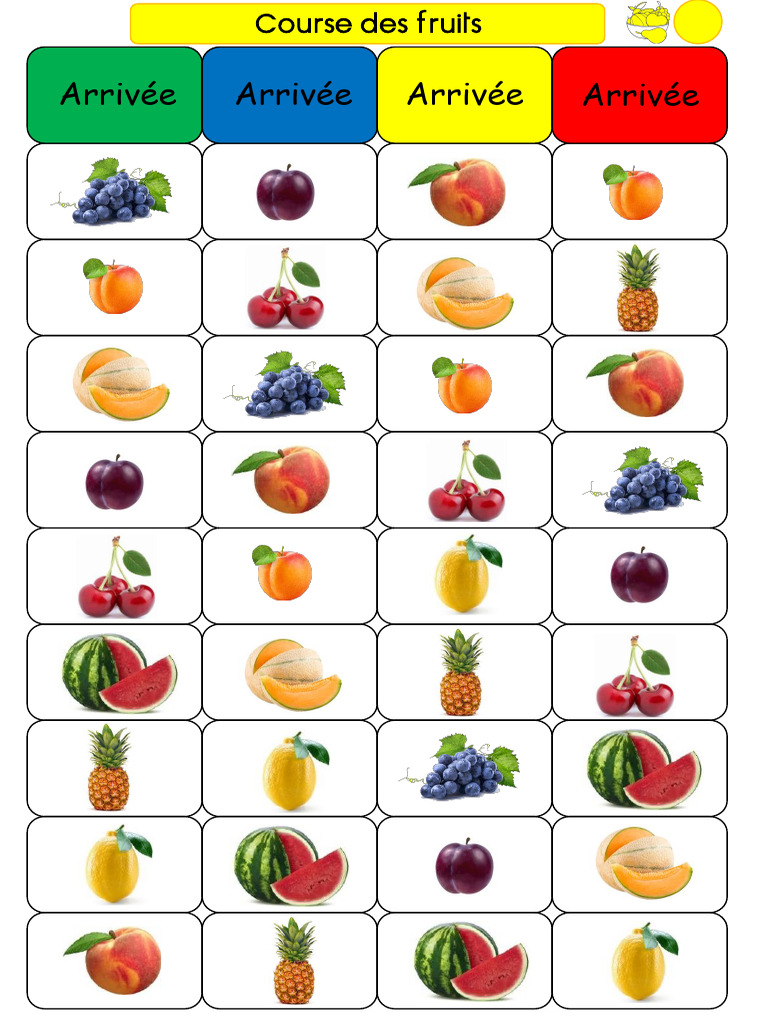 Course Fruits Niv2 Classe Selin | PDF