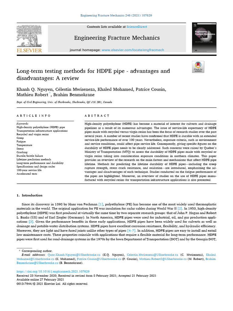 Long-Term Testing Methods For HDPE Pipe - Advantages and Disadvantages ...