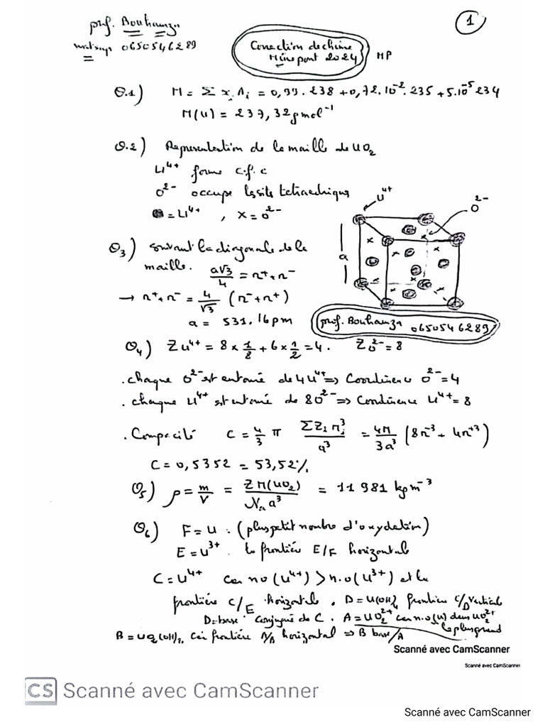 Corrig Mine Pont 2024 Chimie BOUHAMZA | PDF