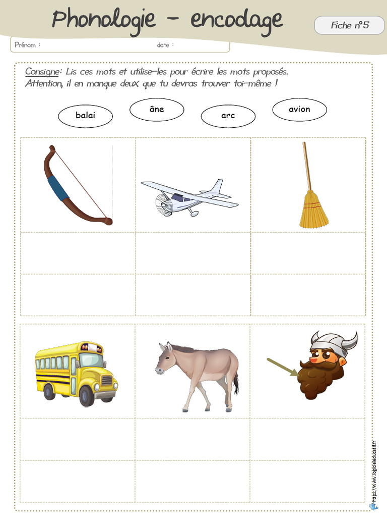 Encodage CP Fiches 5a8 | PDF