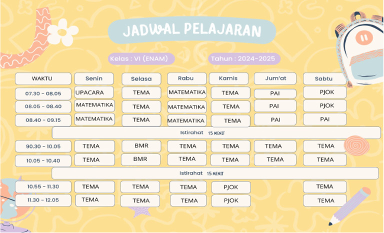 Jadwal Pelajaran | PDF