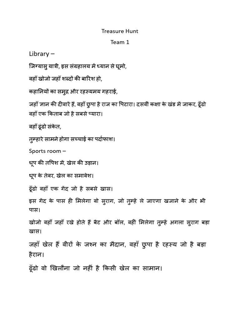 Treasure Hunt Clues and Locations | PDF | Art | Religion & Spirituality