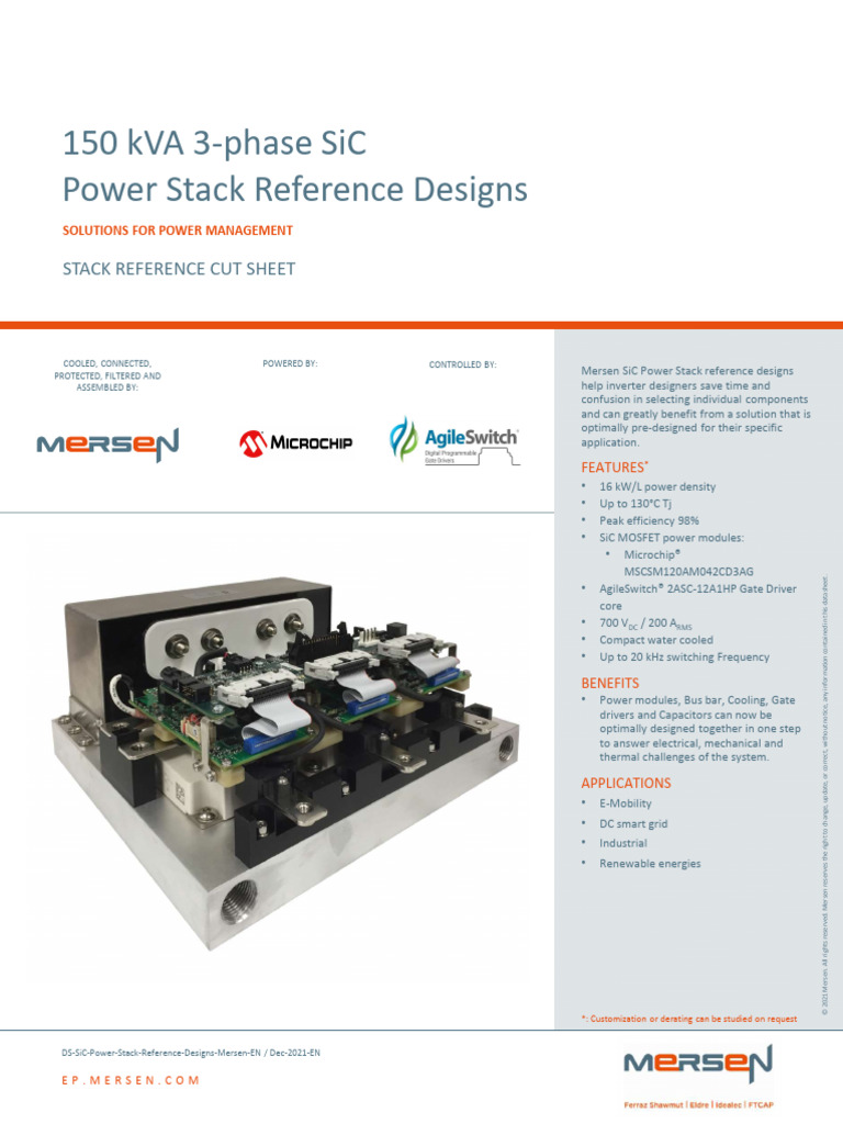 DS SiC Power Stack Reference Designs Mersen MCHP | PDF