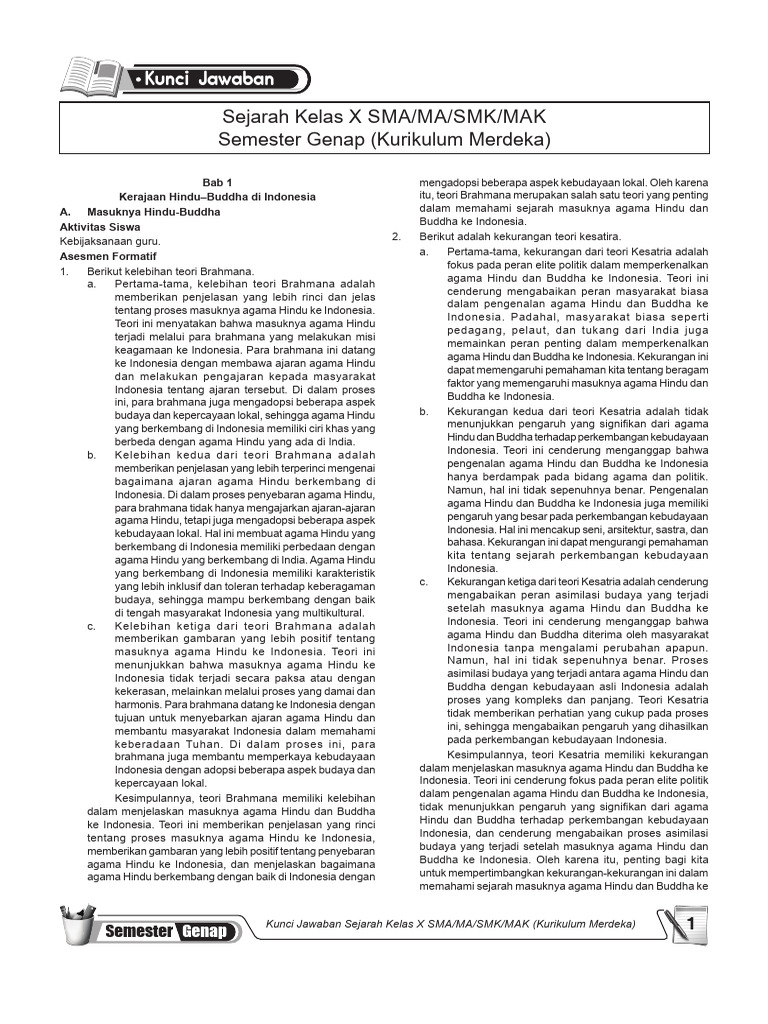 Kunci Sejarah 10 Merdeka Genap | PDF