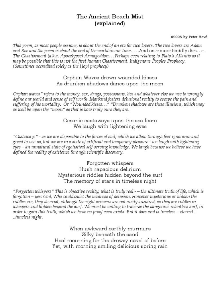 The Ancient Beach Mist Explained | PDF | God | Adam And Eve