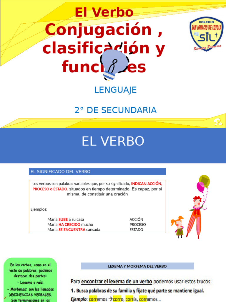 El Verbo Clasificacion | PDF | Verbo | Conjugación gramatical