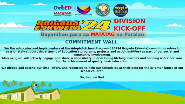 Brigada Eskwela 2024 Pledge of Commitment | PDF