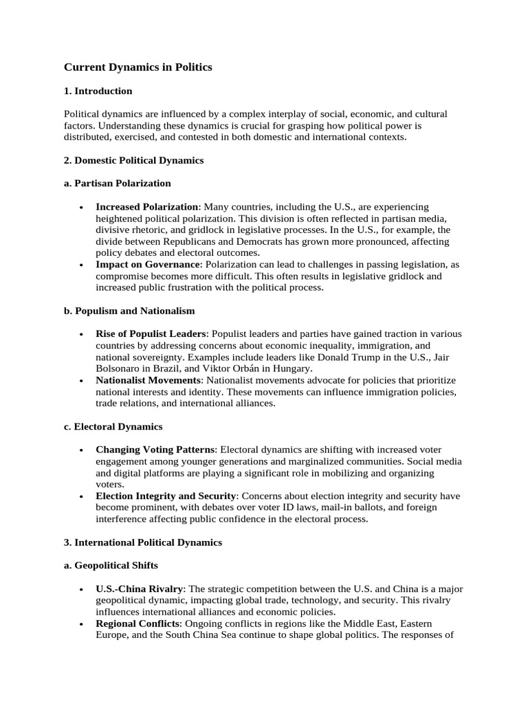 Politics Dynamics | PDF