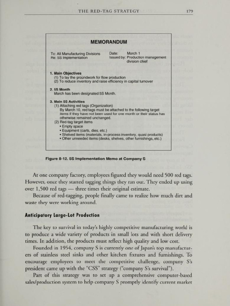 Memorandum: The Red-Tag Strategy 179 | PDF