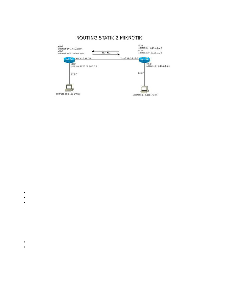 Konfigurasi Routing Statik Pada Mikrotik | PDF