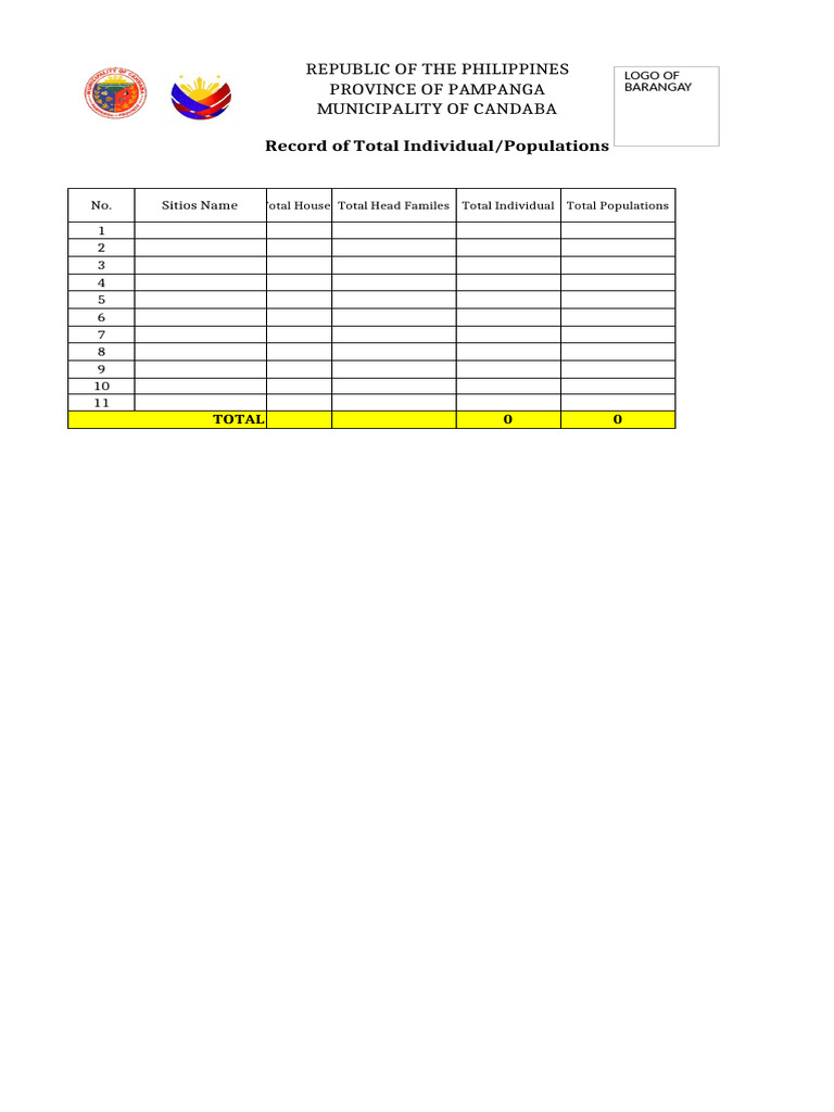 Population Template 4.Xlsx606060 | PDF