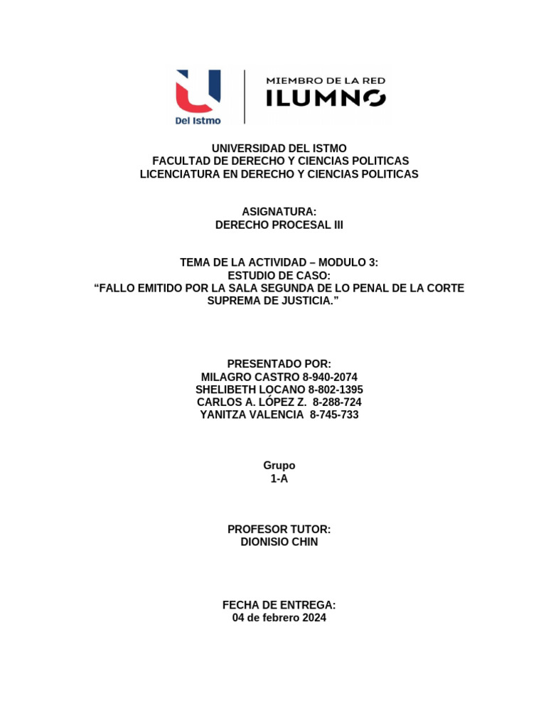 Act Mod 3 - Der Procesal III | PDF | Debido al proceso | Fiscal